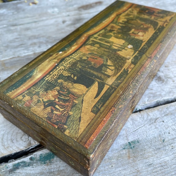 Accents | Vintage Florentine Gold Scenic Trinket Accessory Box ...